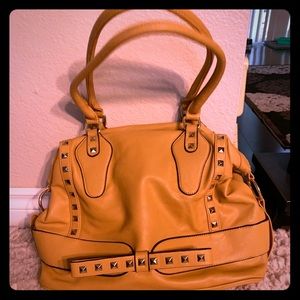 Bags | Camel Colored Hobo Bag With Grommet Accents | Poshmark